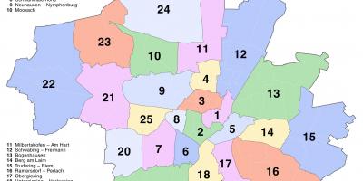 Munique mapa - Mapas de Munique, Baviera - Alemanha)